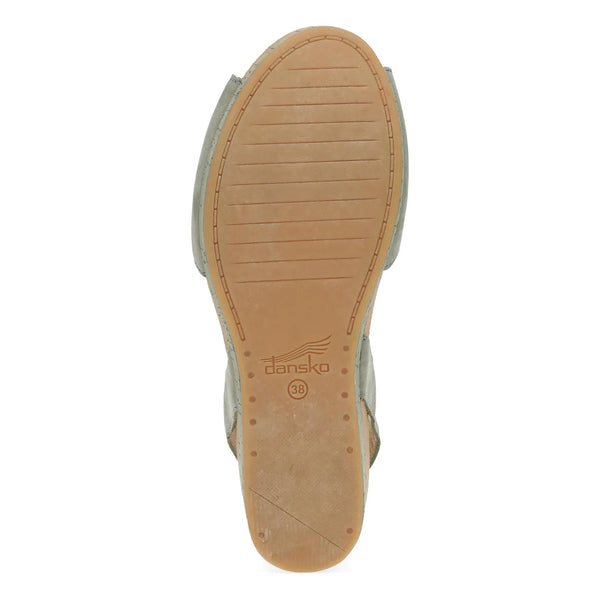 Women's Dansko | Stella Milled Nubuck Wedge Sandal | Sage - FLCrooks.com