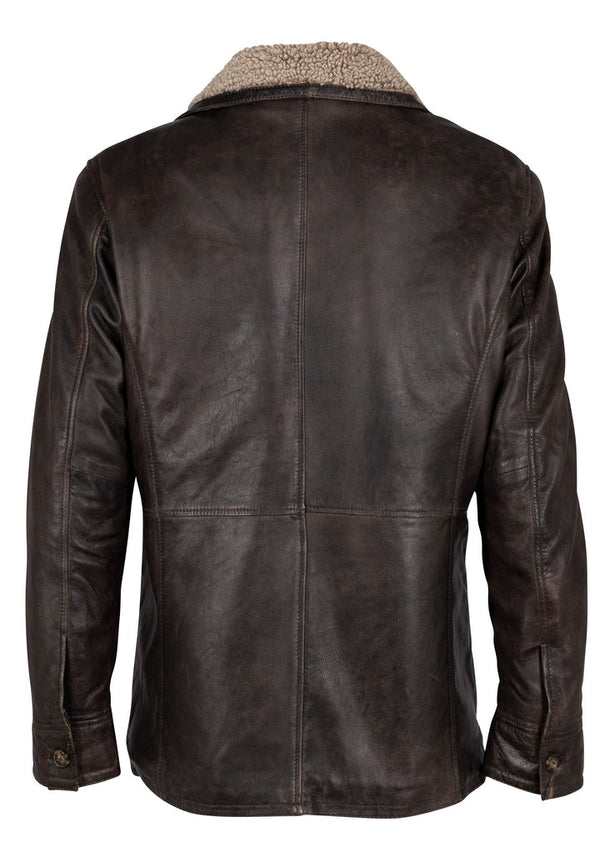 Men's Mauritius | Brew CF Leather Jacket | Chestnut - FLCrooks.com