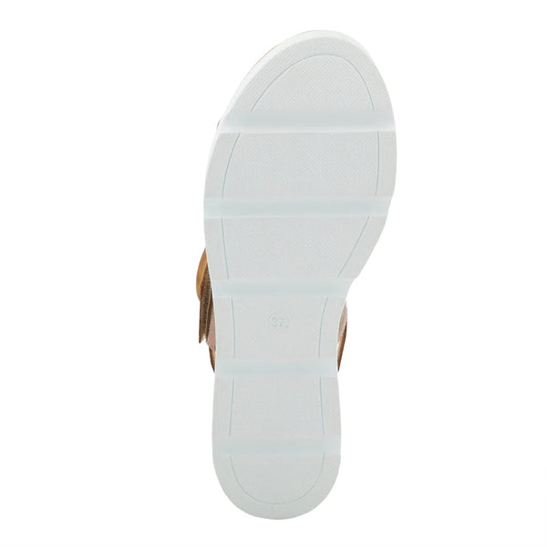 Women's Spring Step | Abarah Platform Memory Foam Sandal | Bronze ...